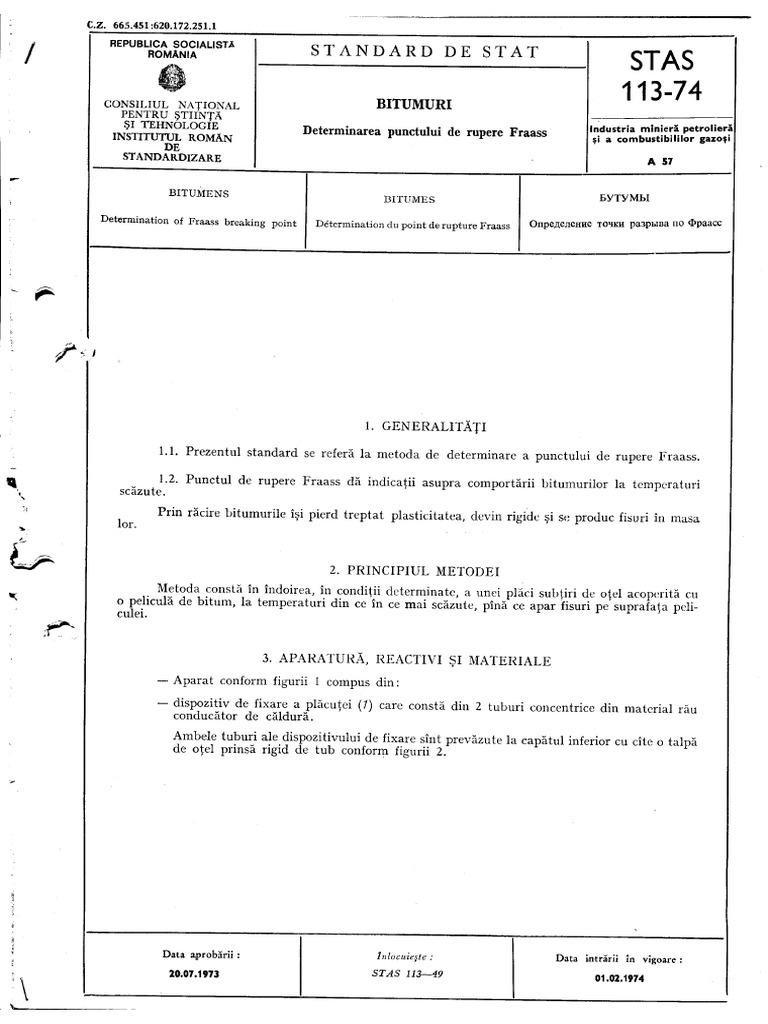 STAS 113-74 Bitumuri ANULAT | PDF