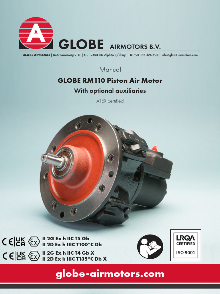 GLOBE Manual Piston Air Motors ATEX RM110 | PDF | Brake | Valve