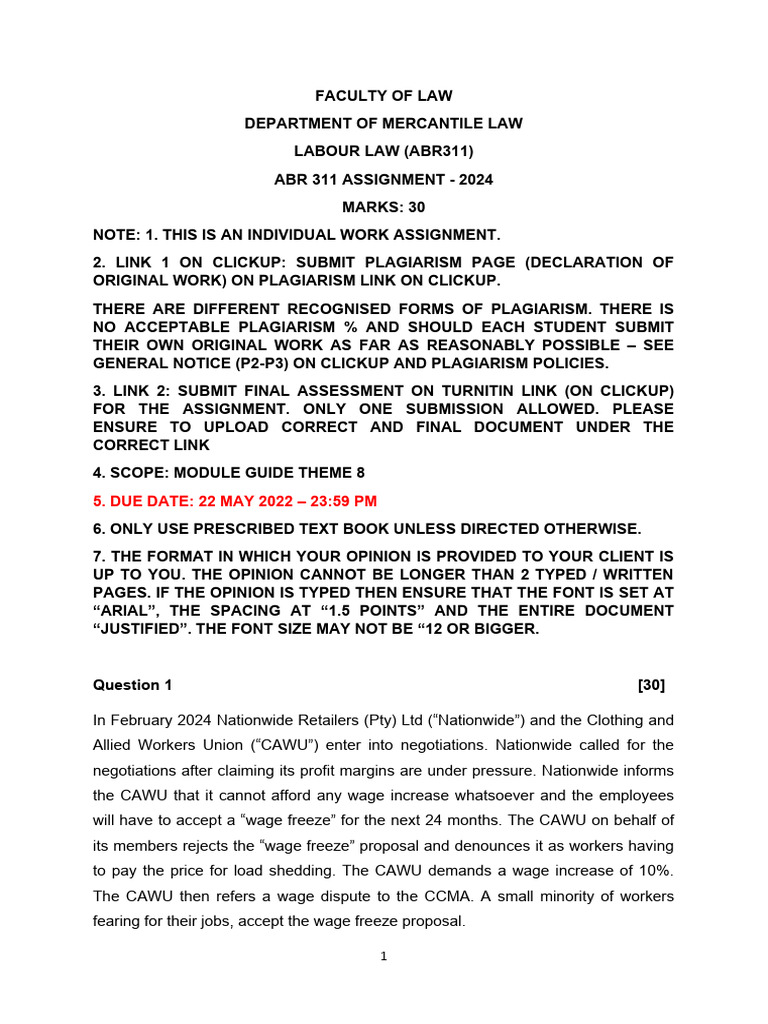 Labour Law Assignment | Download Free PDF | Strike Action | Labor