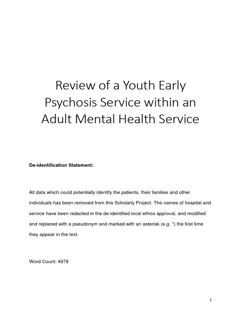 Scholarly Project College 3rd Submission Final | PDF | Psychosis | Categorical Variable