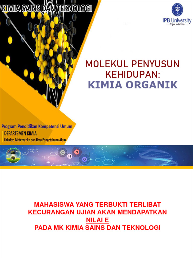 KIMST Pertemuan 12 - Molekul Penyusun Kehidupan - Kimia Organik - Okt 2021 | PDF
