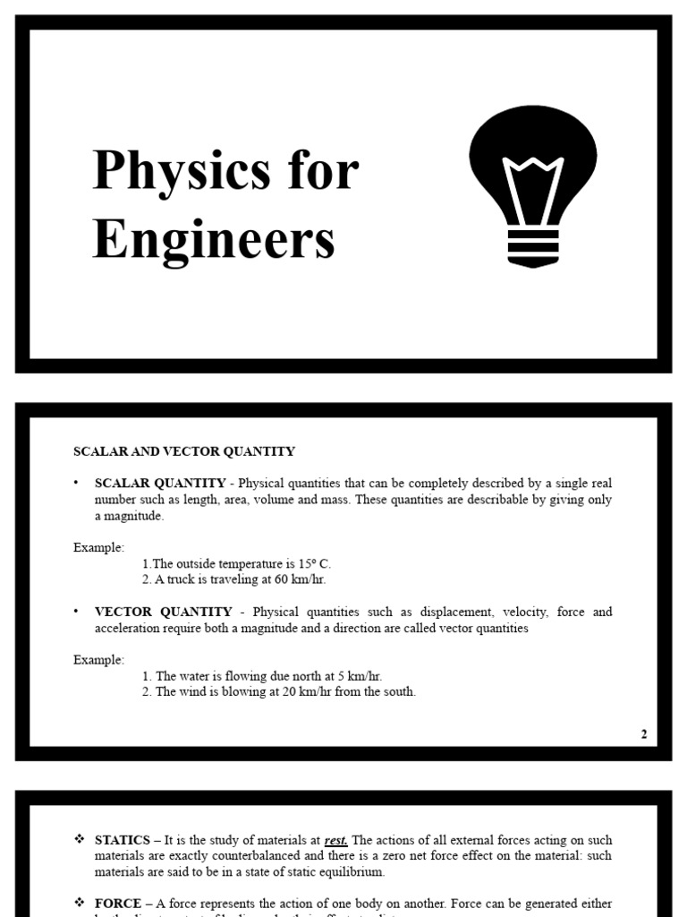 Physics For Engineers - 1 | PDF | Force | Friction