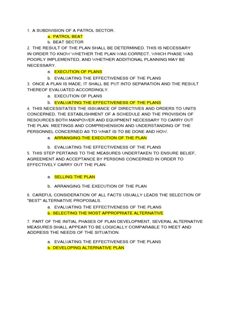 Police Planning and Execution Guide | PDF | Business