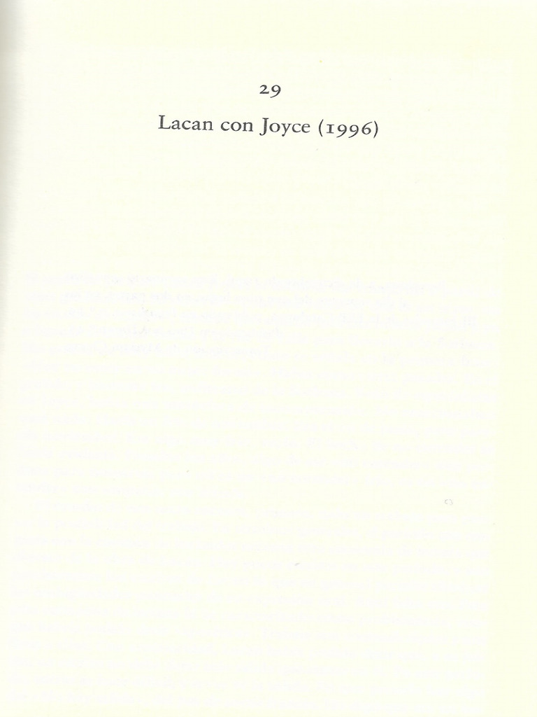 Jacques-Alain Miller Lacan Con Joyce | PDF
