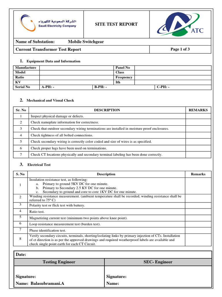 CT Test Report-3 | PDF | Power Engineering | Electronic Engineering