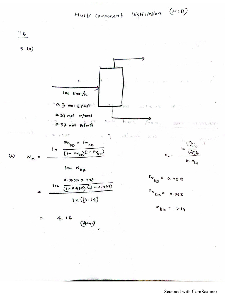Multicomponent Distillation | PDF