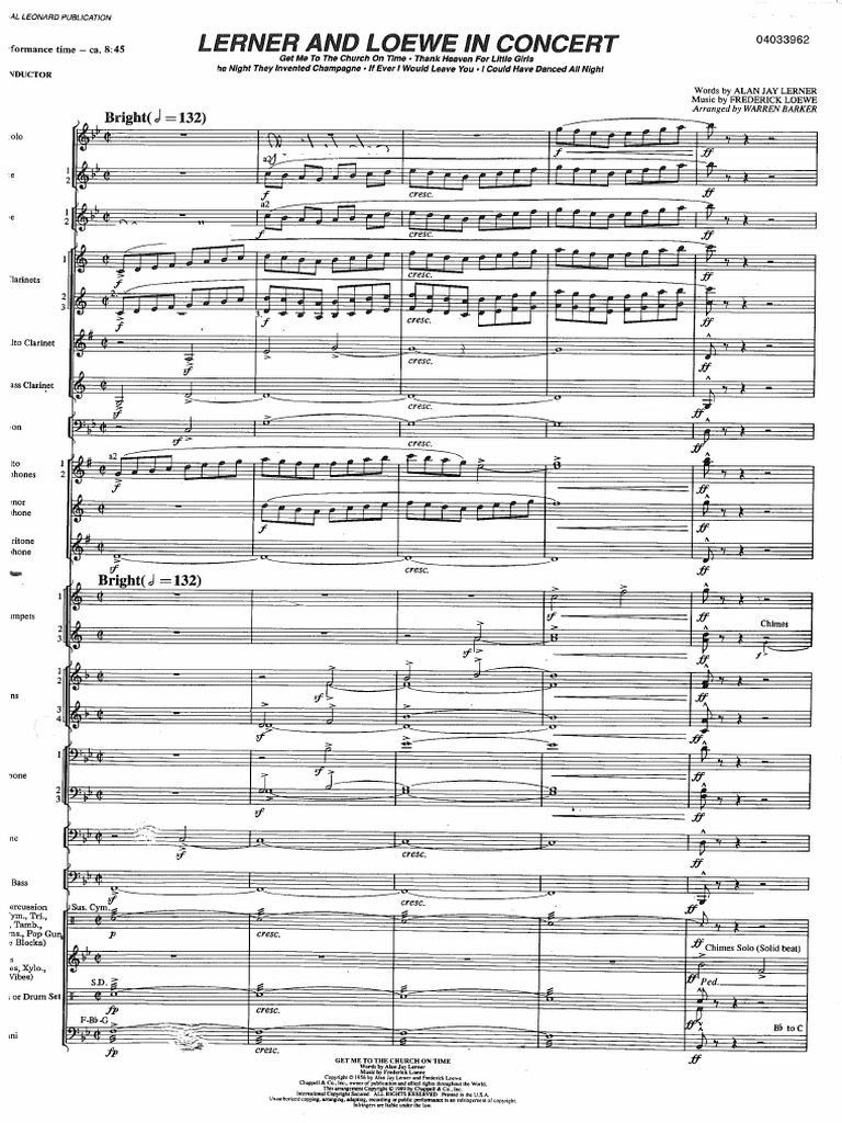 Lerner and Loewe in Concert - Frederick Loewe Arr. Warren Barker | PDF
