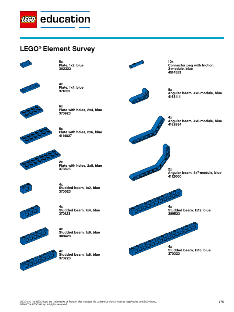 Element Survey | PDF | Gear | Lego