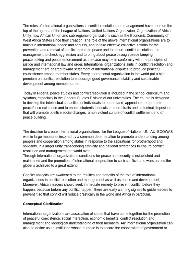Peace and Conflict Chapter 19. | PDF | United Nations | International ...