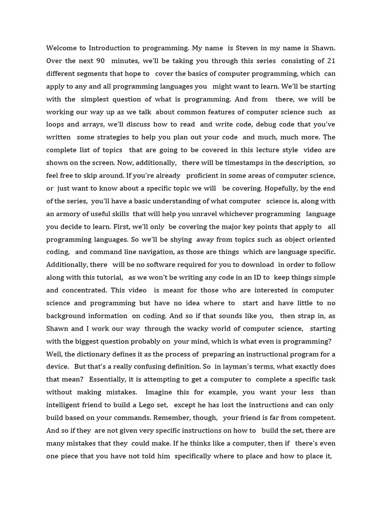 Welcome To Introduction To Programming Pdf Data Type Boolean Data Type