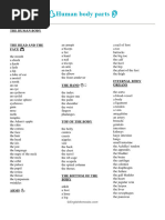 Latin Body Parts Glossary | PDF | Human Anatomy | Primate Anatomy