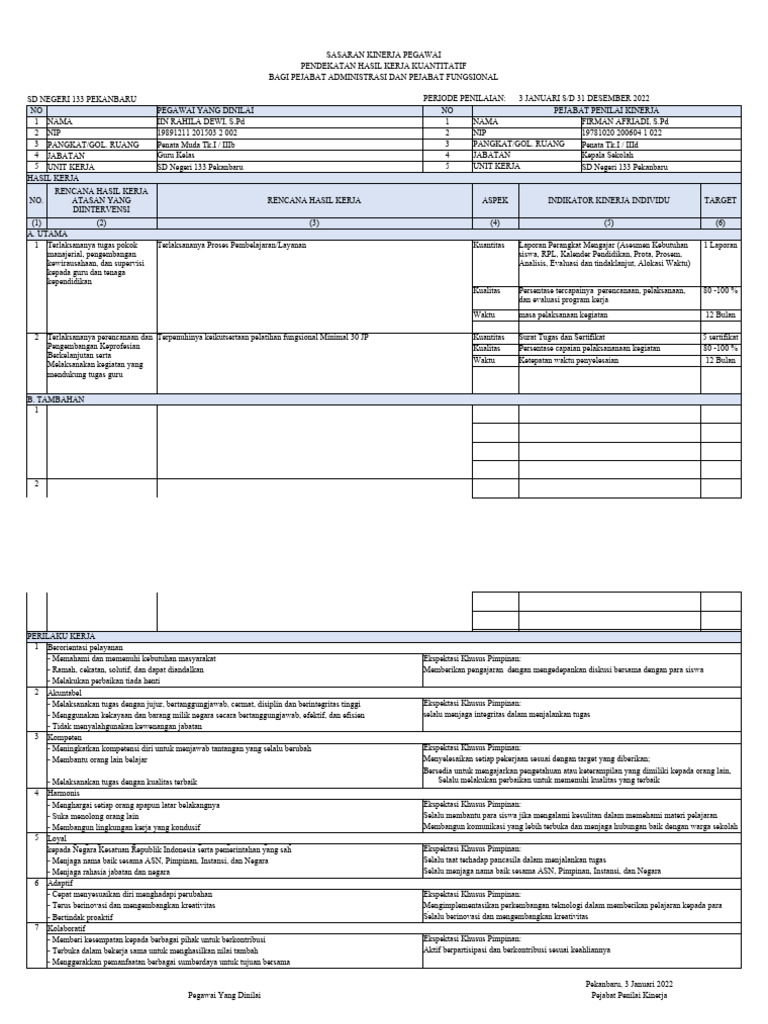 Form SKP JA Kuantitatif - GURU Iin | PDF