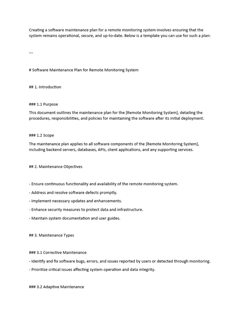 Maintenance Plan | PDF | Computer Security | Security