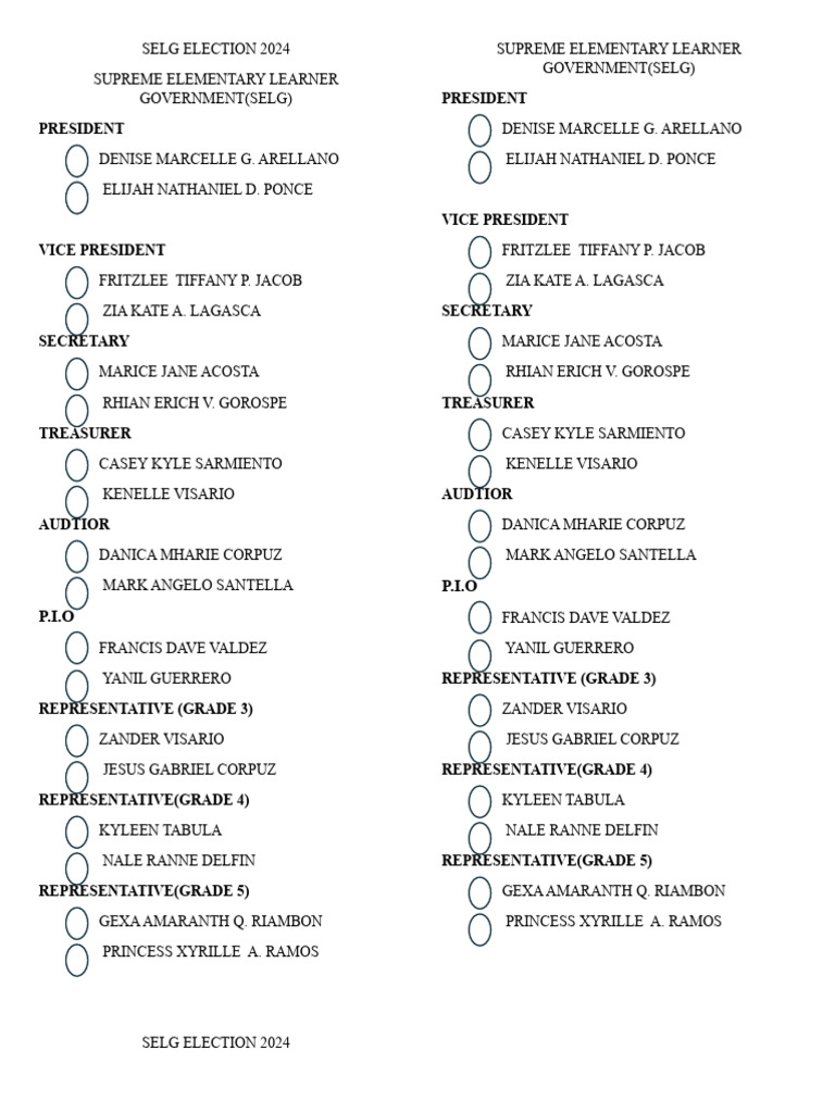 Selg Election 2024 | PDF