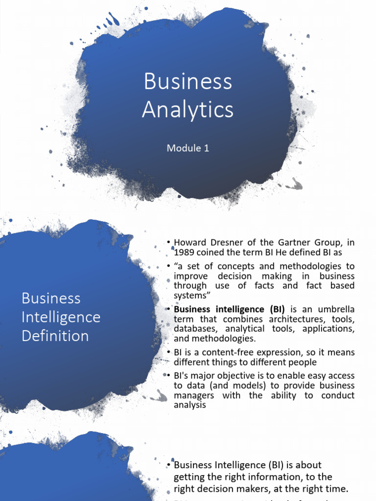 BA Module 1 | PDF | Business Intelligence | Analytics