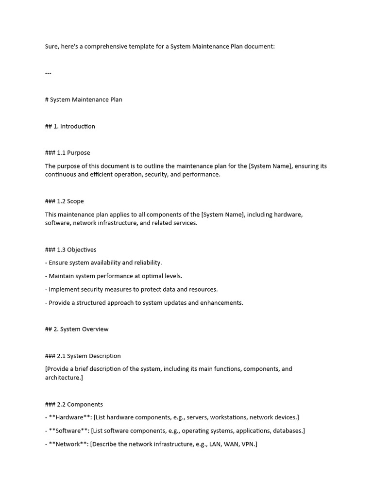 System Maintenance Template | PDF | Computer Security | Security