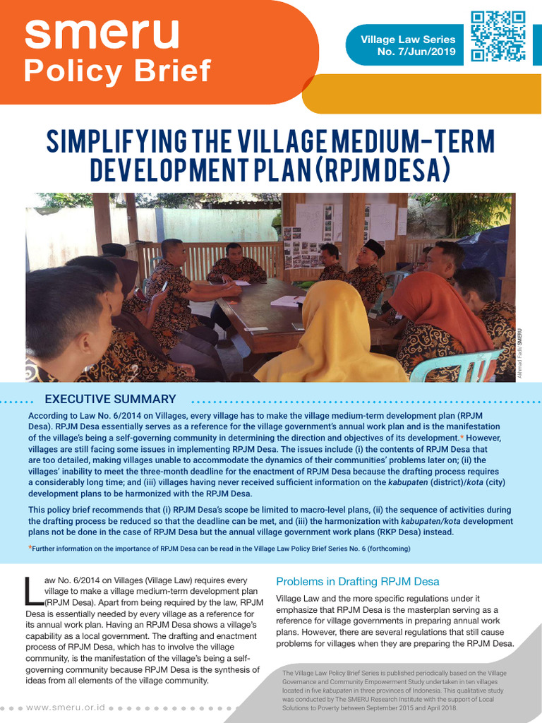 (SMERU) Policy Brief | PDF | Village