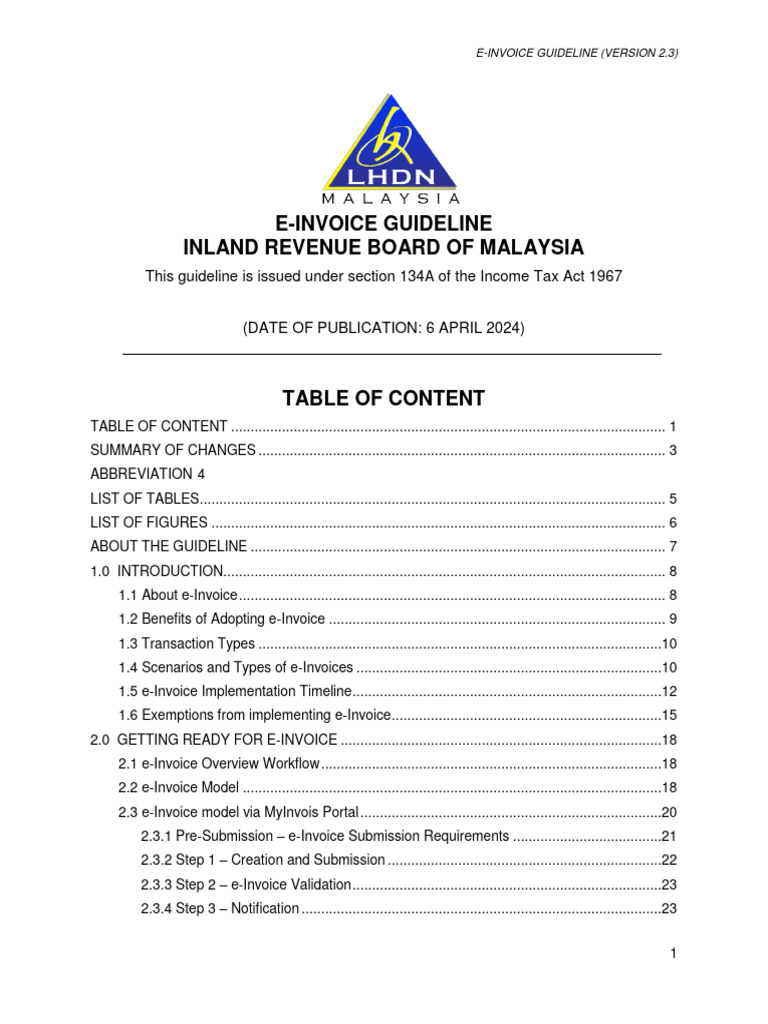Irbm e Invoice Guideline Version 23 | PDF | Xml | Json