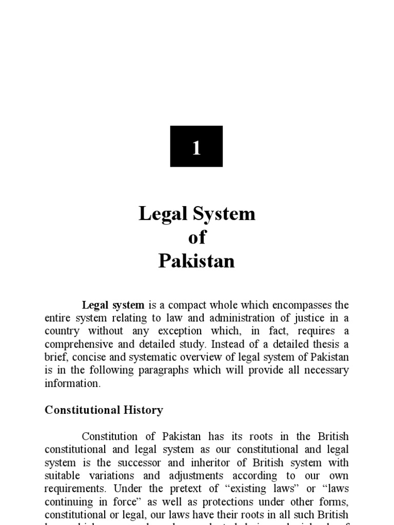 1 - Legal System of Pakistan | PDF | Supreme Courts | Advocate