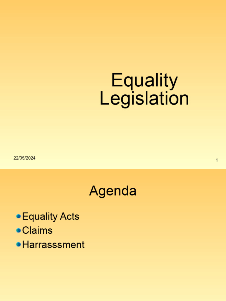 Overview of Equality Legislation in Employment | PDF | Discrimination ...