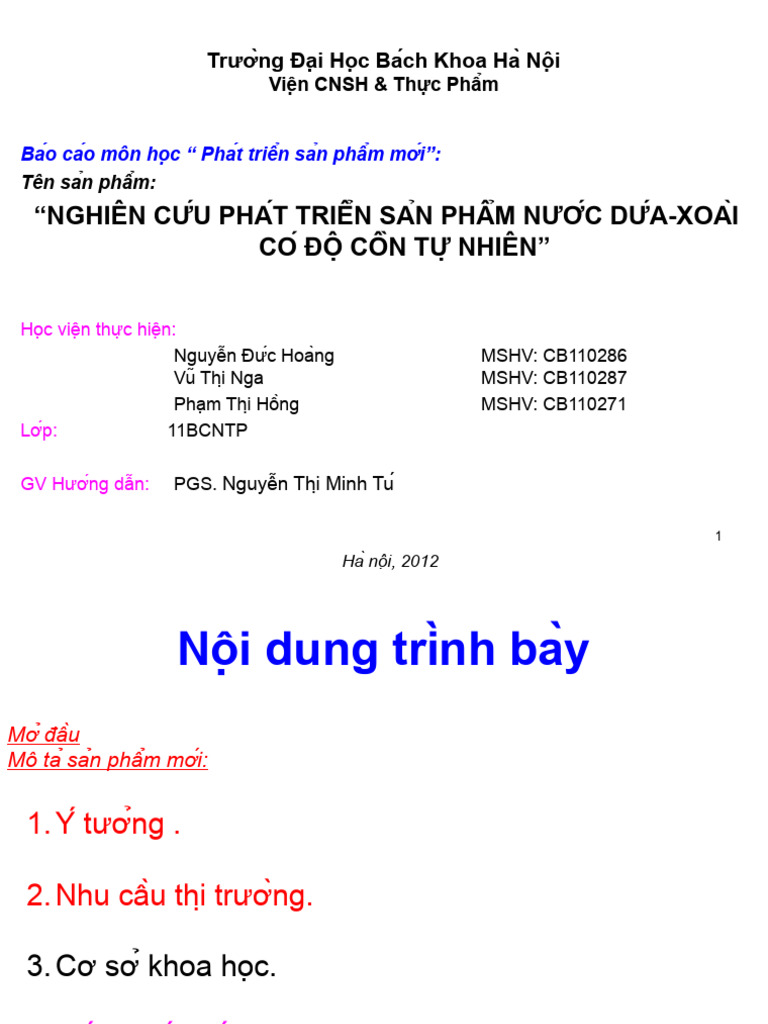(123doc) Bao Cao Tieu Luan Mon Phat Trien San Pham Moi Nghien Cuu Phat Trien San Pham Nuoc Dua ...