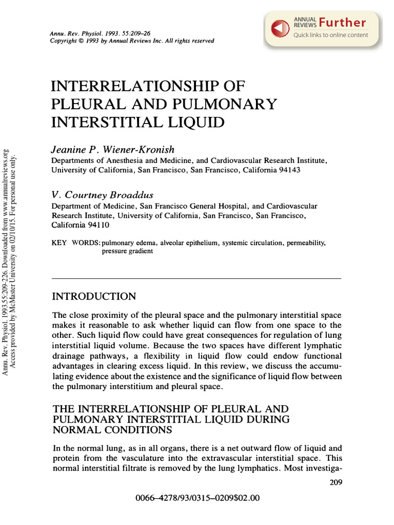 Interrelation Interstitial and Pleural Fluid | Download Free PDF | Lung ...