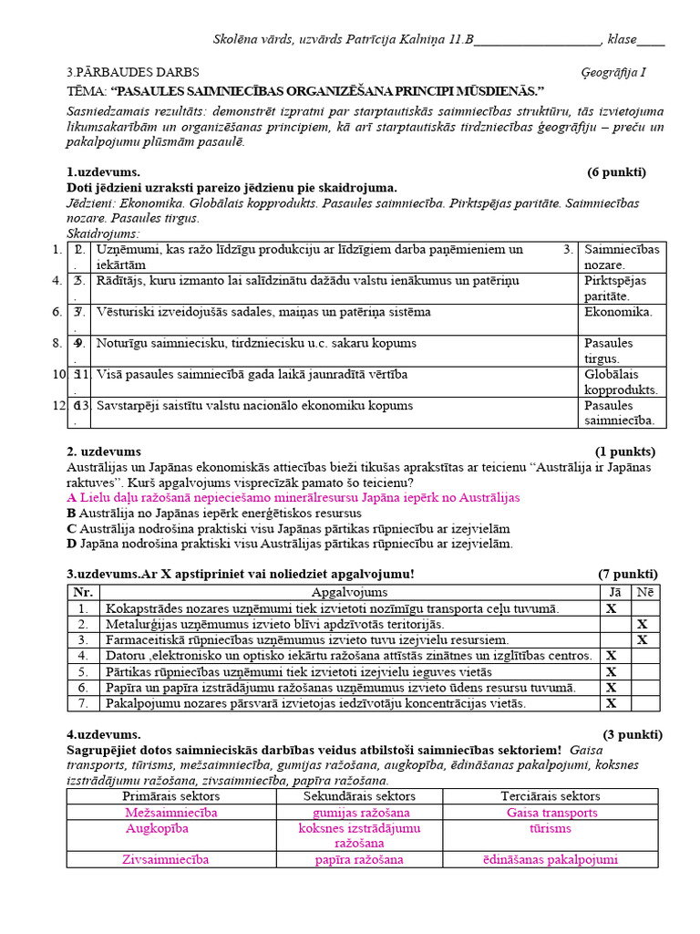 Parbaudes Darbs - 3 - Geo - I - S Patrīcija Kalniņa | PDF