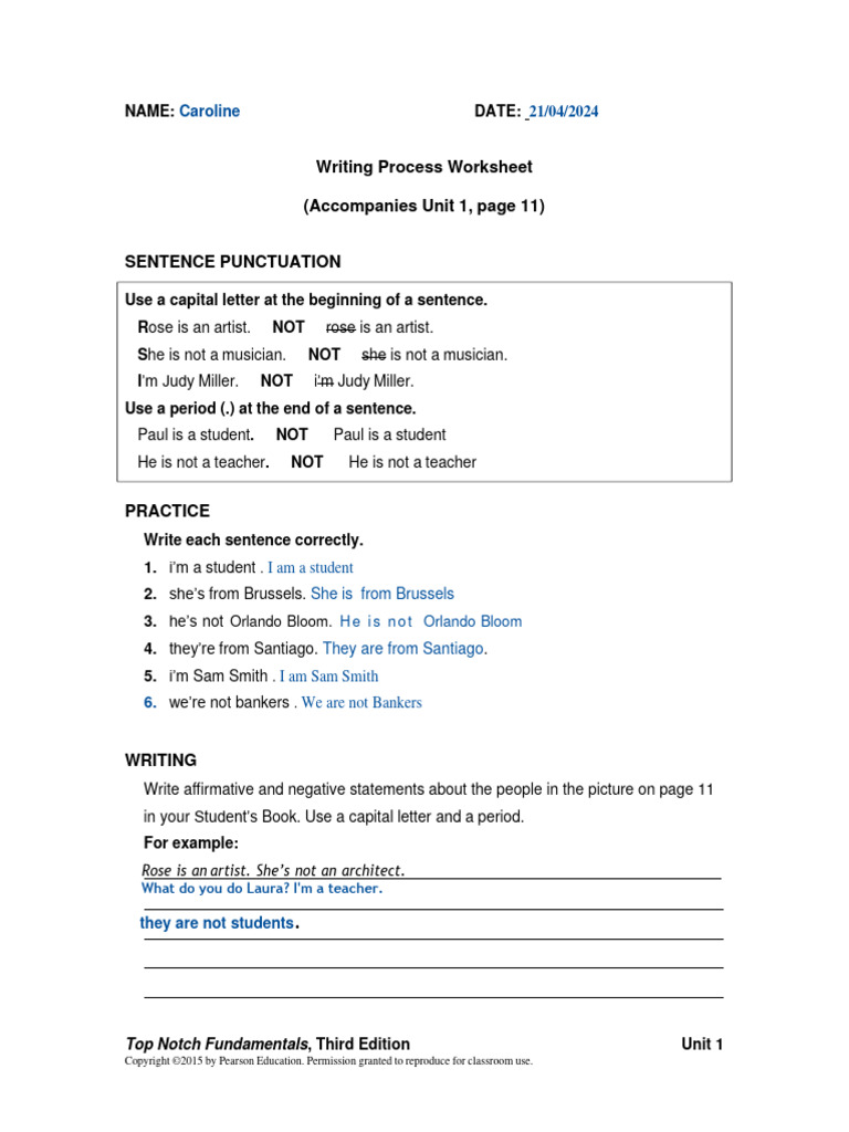 Sentence Punctuation Practice Worksheet | PDF | Language Arts ...