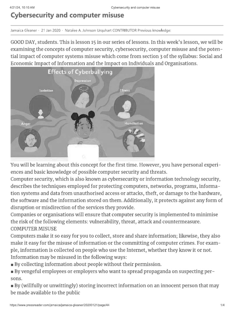 Cyber Security and Computer Misuse | PDF