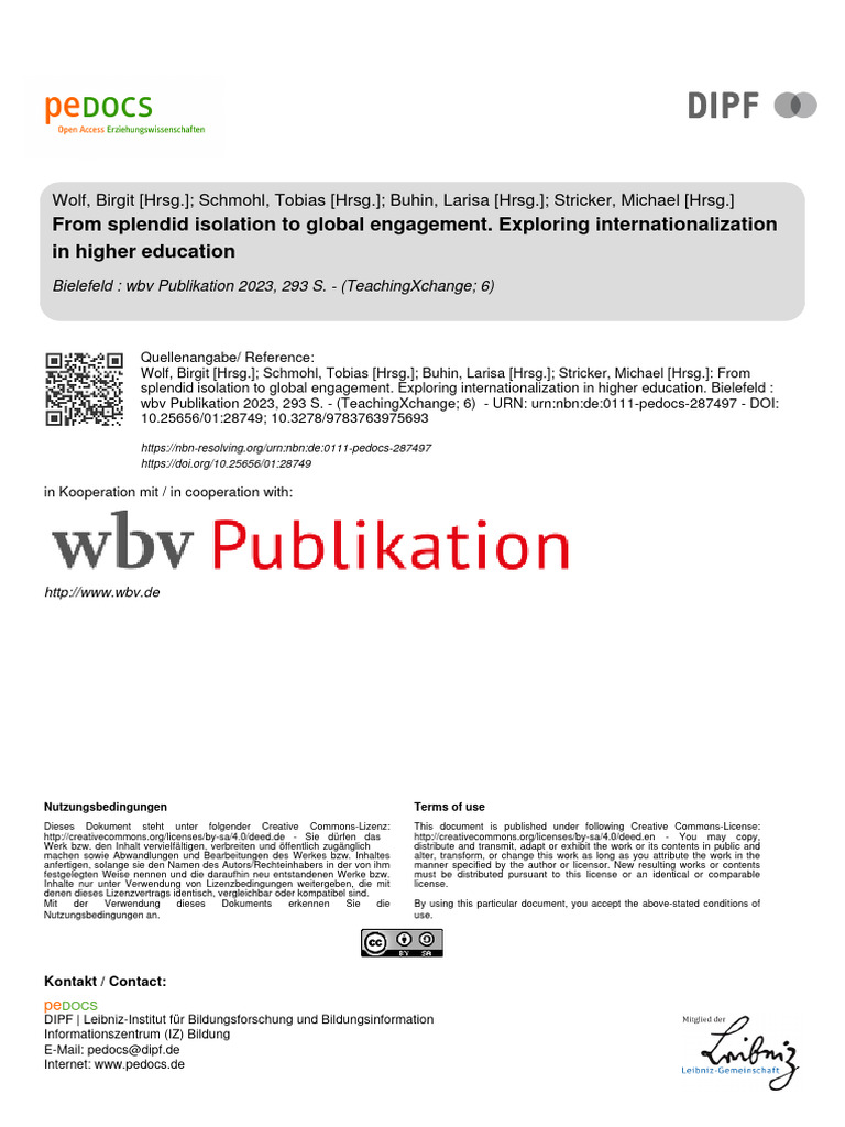 Wolf Et Al 2023 From Splendid Isolation | PDF | Pedagogy | Learning