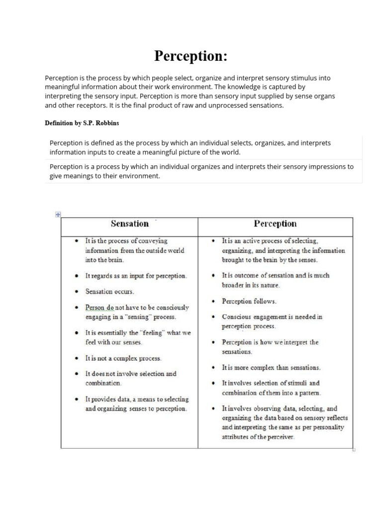 Perception | PDF | Perception | Senses