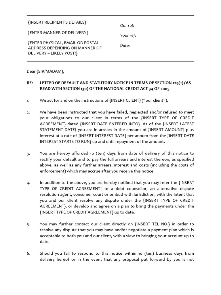 LOD_-_Section_129_Notice | PDF | Interest | Liability (Financial ...