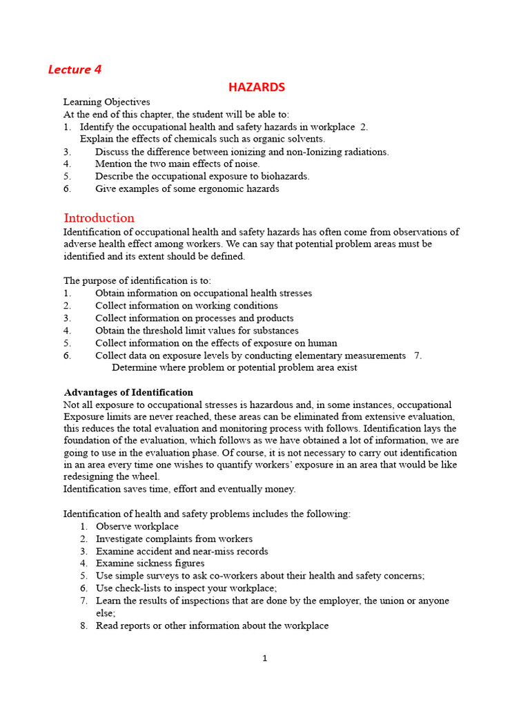 Hazards | PDF | Hazards | Occupational Safety And Health
