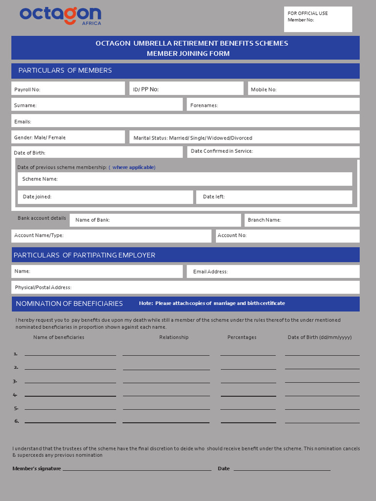 NI 82 Form: Member Joining Details | PDF | Law