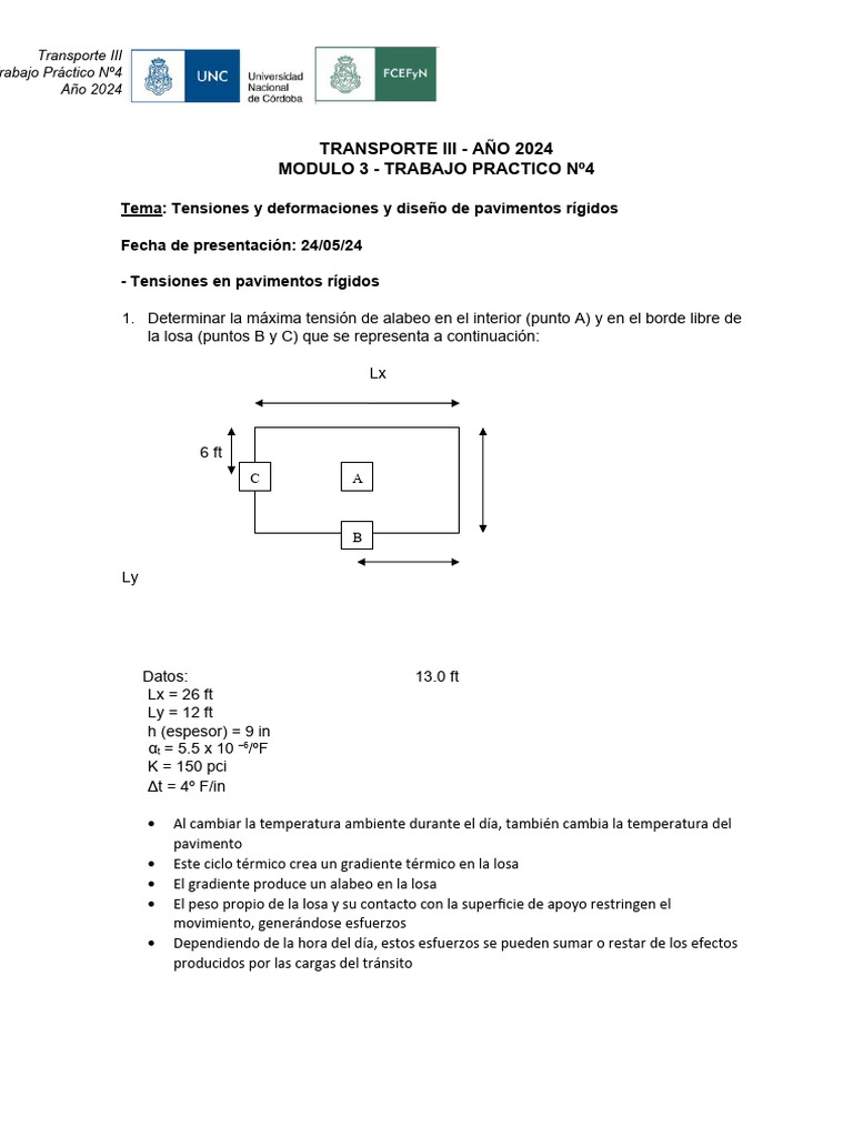 TP4 2024 | Descargar gratis PDF | Hormigón | Ciencias fisicas