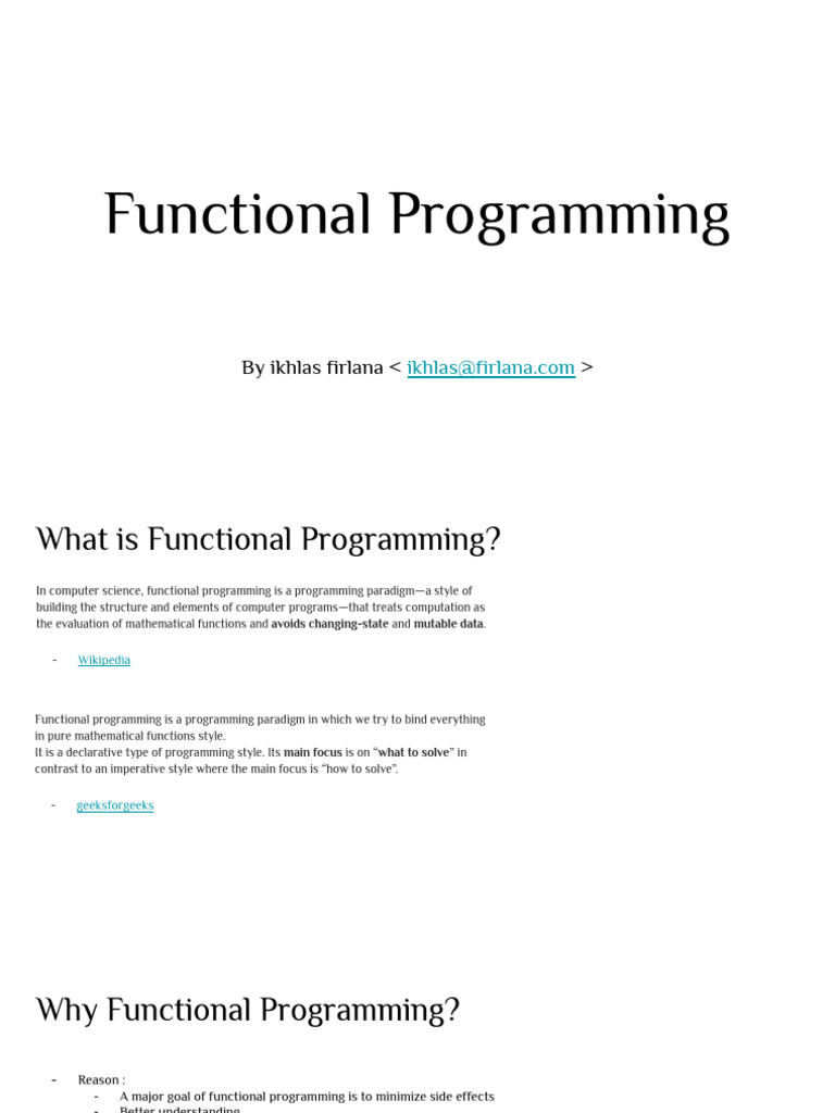 Functional Programming | PDF | Functional Programming | Function ... Functional Programming | PDF | Functional Programming | Function ...