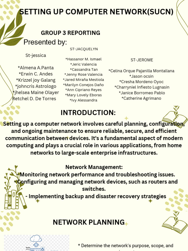 Group 3 Setting Up Computer Network Sucn | PDF | Computer Network | Security