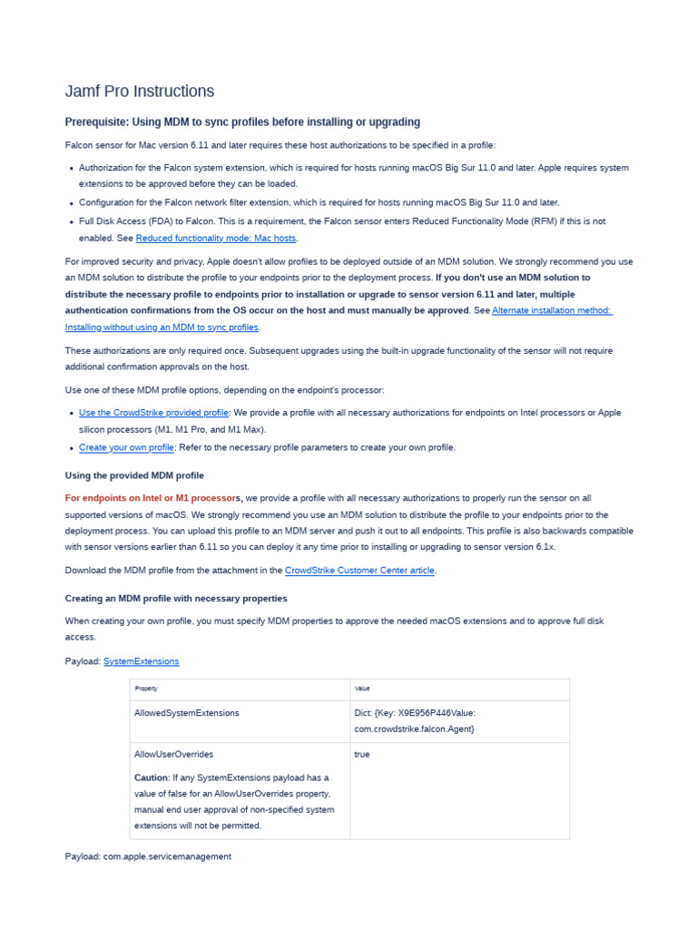 CrowdStrike - Jamf Pro Instructions | PDF | Mac Os | Computing