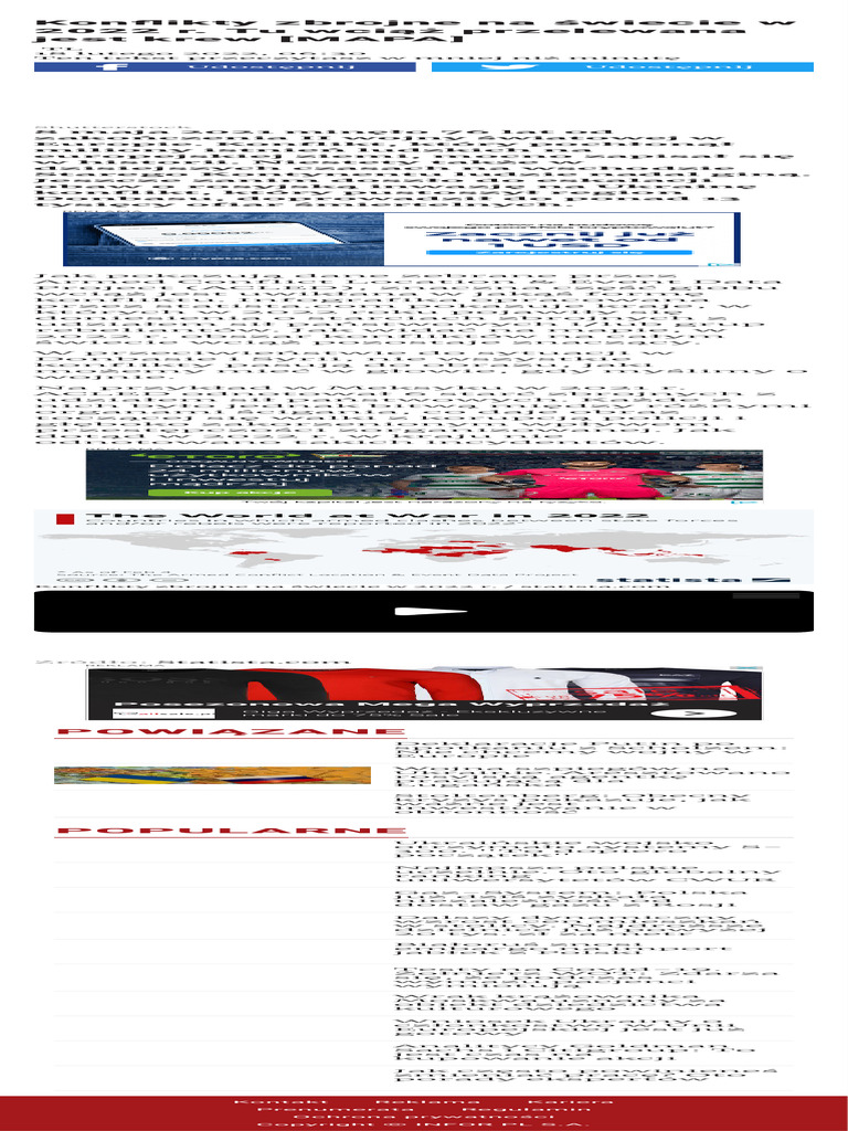 Konflikty Zbrojne Na Świecie W 2022 R. Tu Wciąż Przelewana Jest Krew (MAPA) - Forsal - PL | PDF