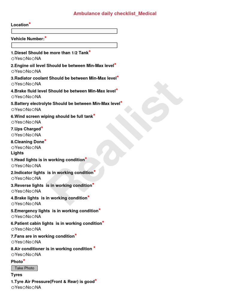 Ambulance-Daily-Checklist-Medical2024-05-15 21 - 22 - 06 | PDF