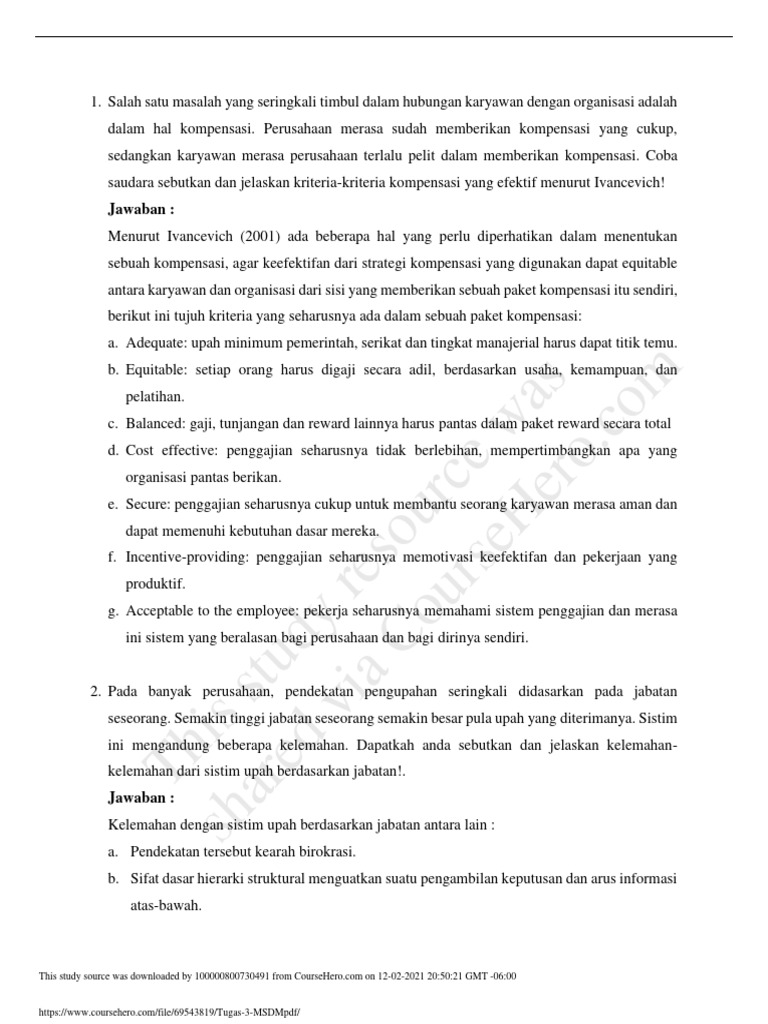 Tugas 3 MSDM PDF | PDF