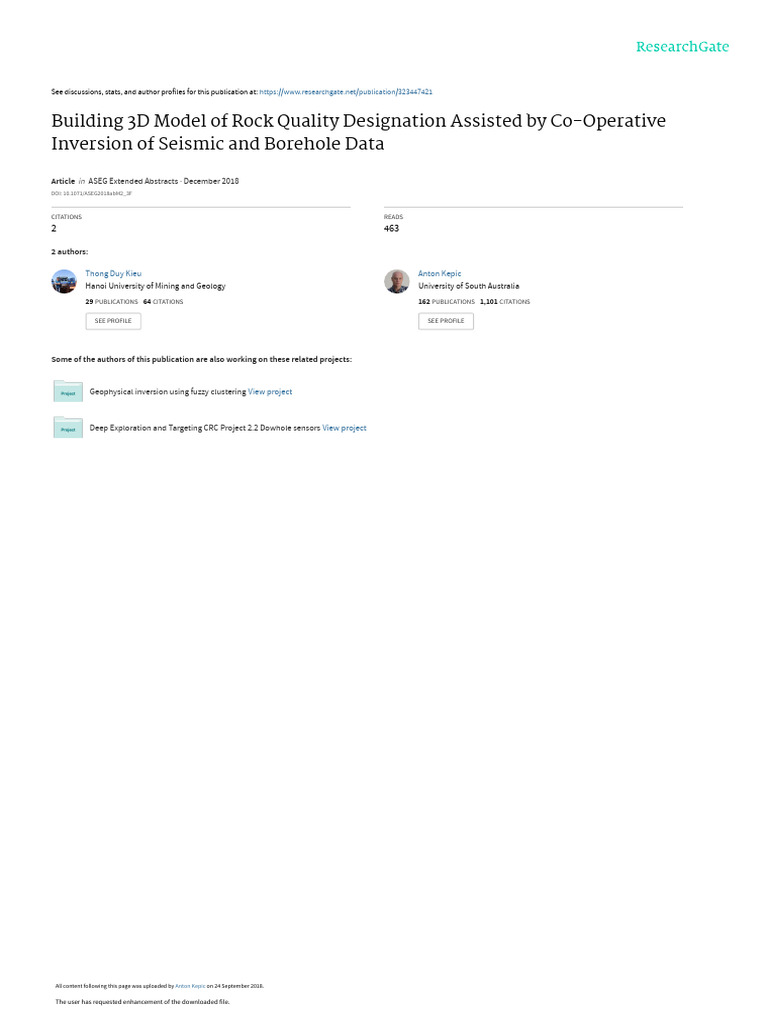 Building 3D Model of Rock Quality Designation Assi | Download Free PDF ...