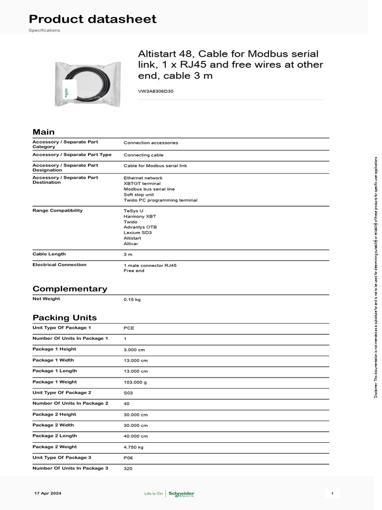 Schneider Electric - Altistart-48 - VW3A8306D30 | PDF