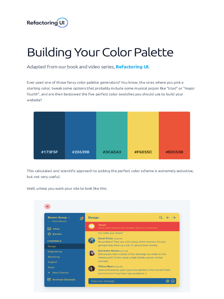 Building Your Color Palette - Refactoring UI | PDF | Color | Grey