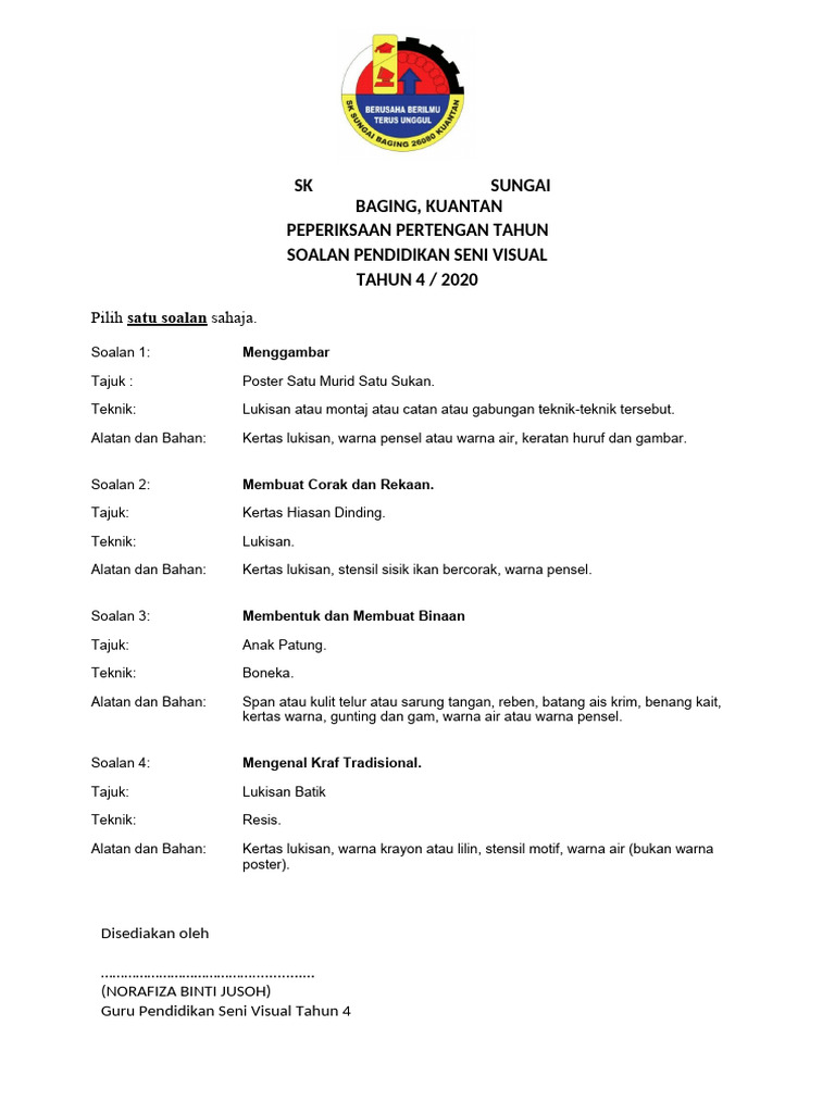 SOALAN Tahun-PSV-Tahun-4 | PDF