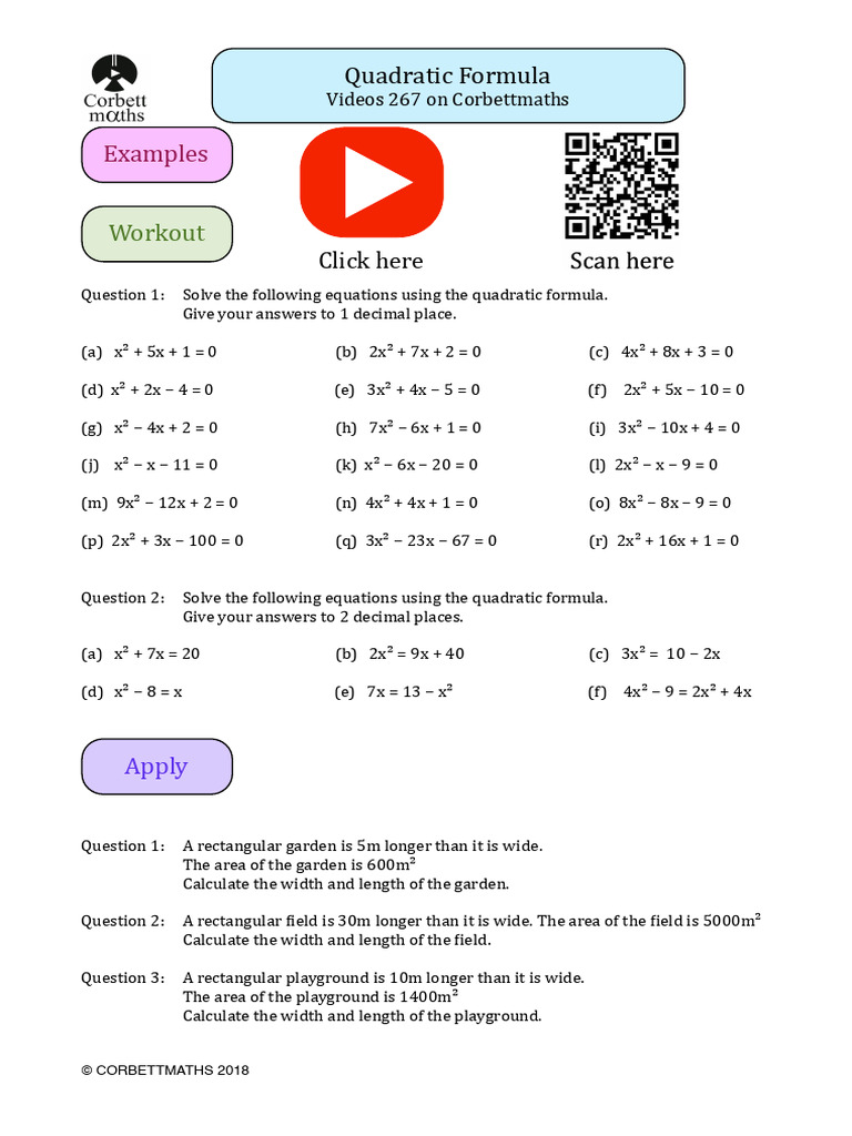 Quadratic Formula | PDF | Quadratic Equation | Algebra