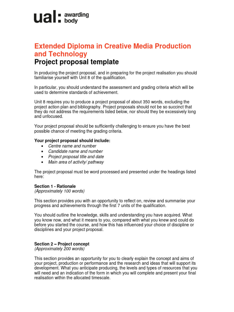 FMP Project Proposal Template Year 1 | PDF | Filmmaking