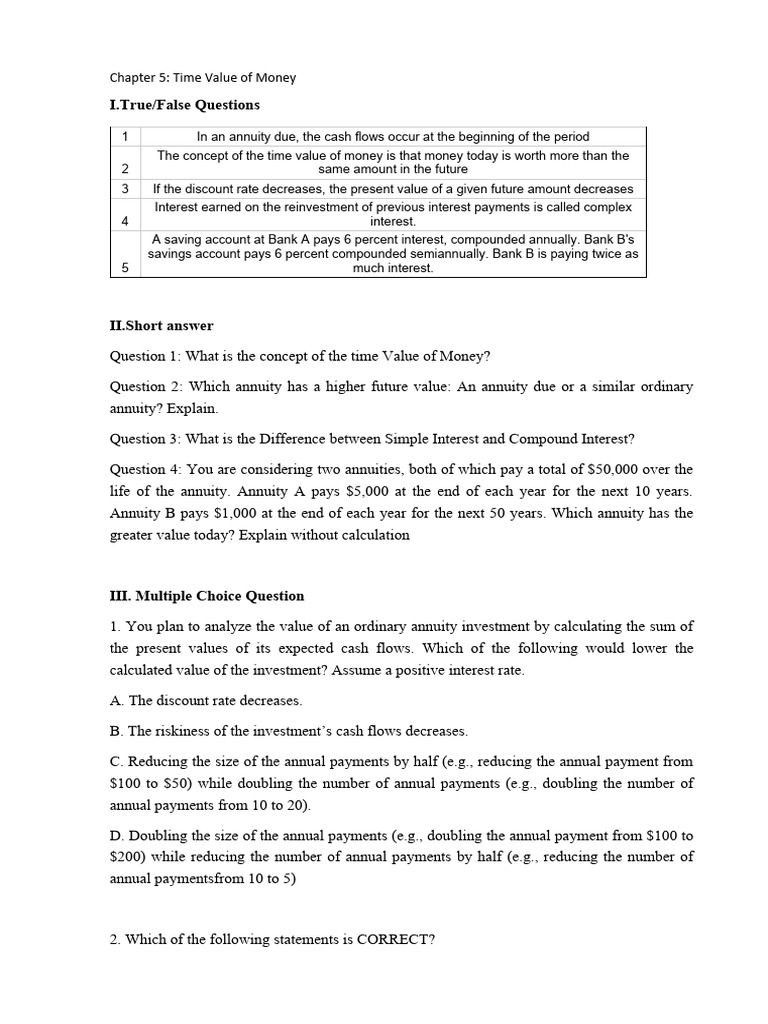 Chapter 5 - Time Value of Money-Student Version | PDF | Present Value | Time Value Of Money