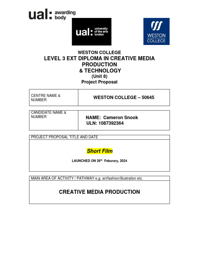 Csnook Project Ual Proposal | PDF