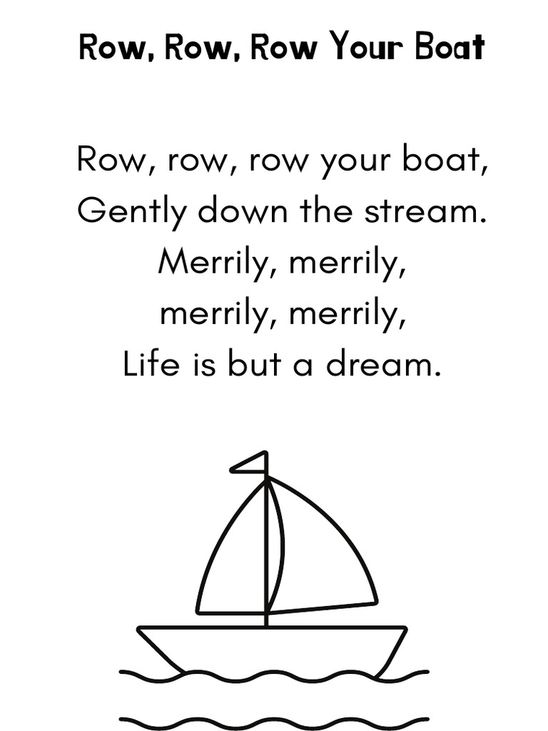 Row Ur Boat Printable | PDF | Art | Poetry